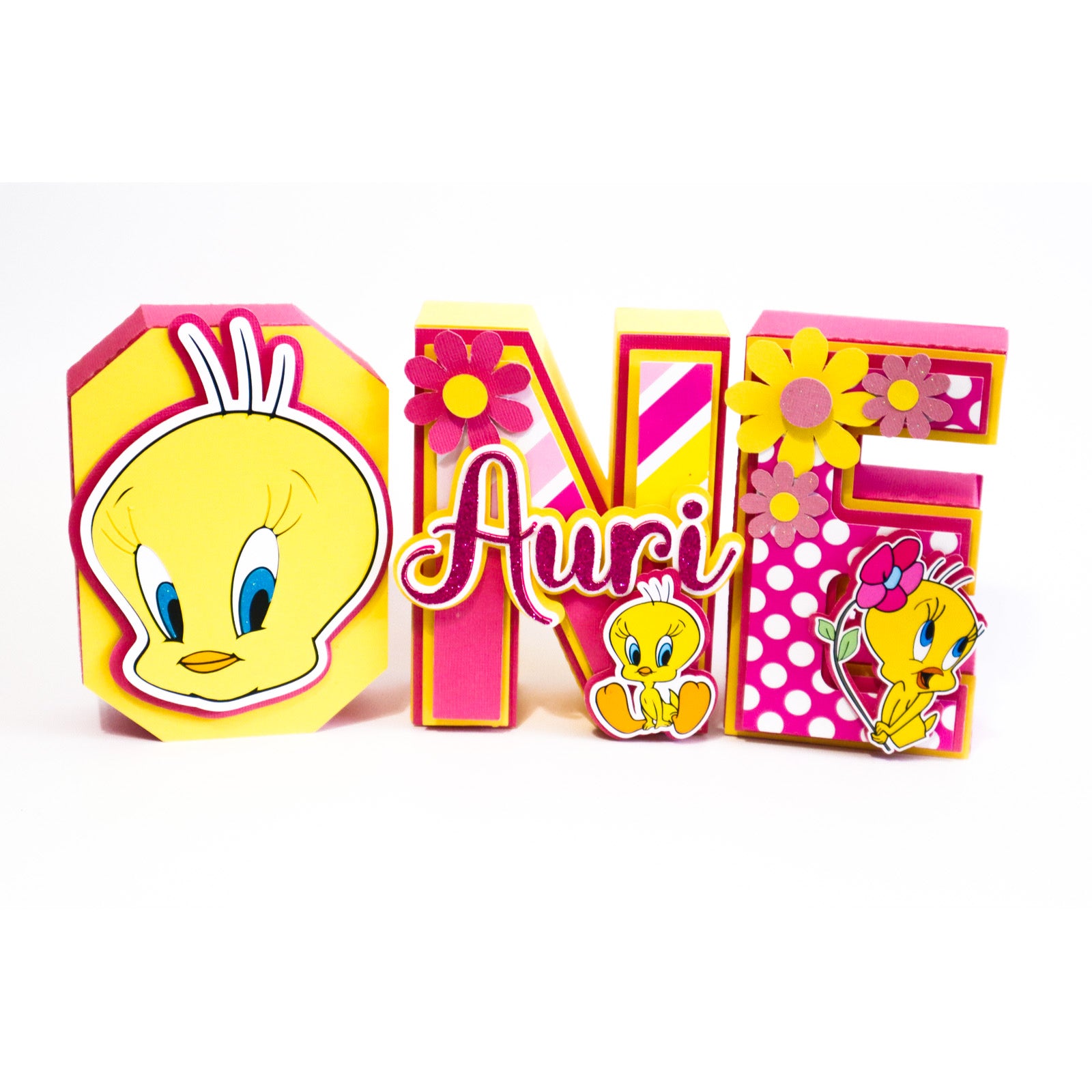 Yellow Bird Tweety 3D Letters or Numbers – PaperKraftingKyya